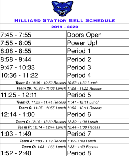 Hilliard Station Sixth Grade – HST Student Info